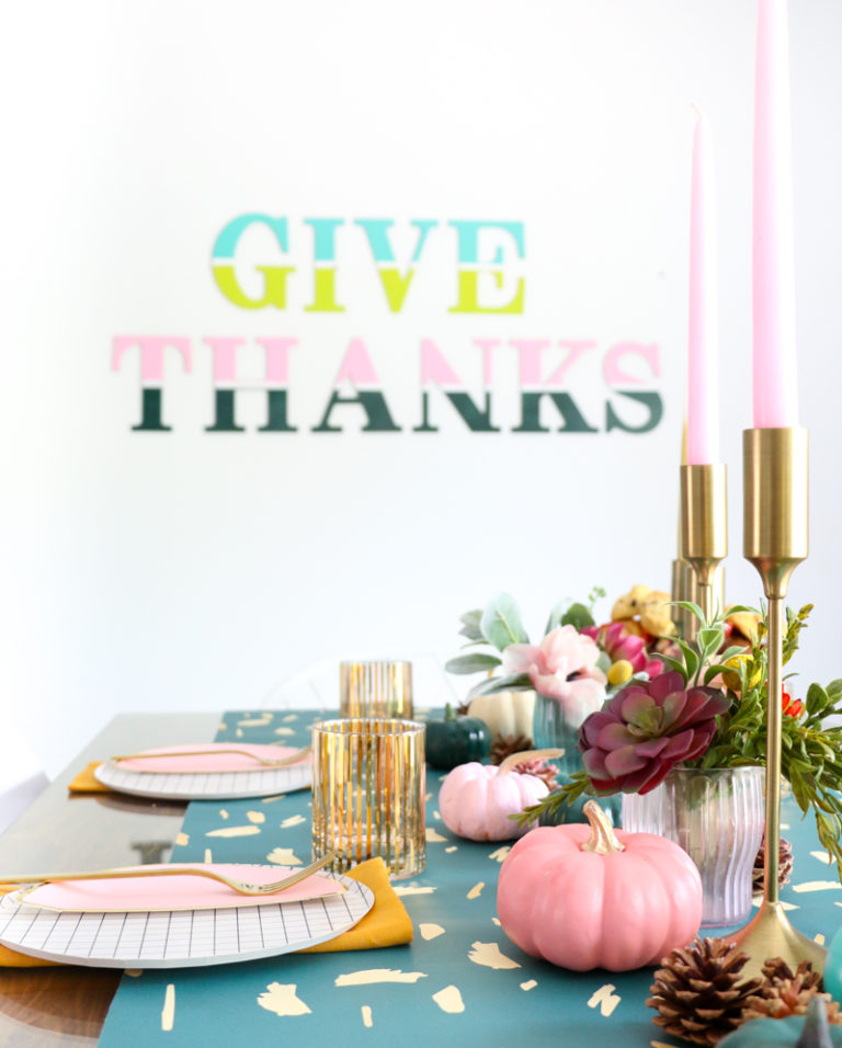 DIY Give Thanks Color Blocked Wall Art - A Kailo Chic Life