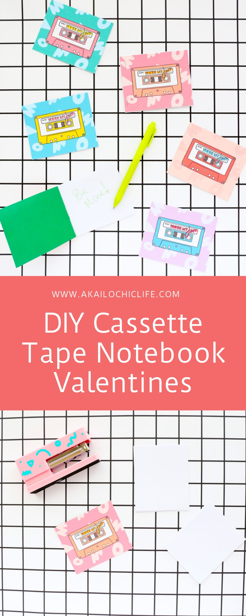 DIY Cassette Tape Notebook Valentines - A Kailo Chic Life