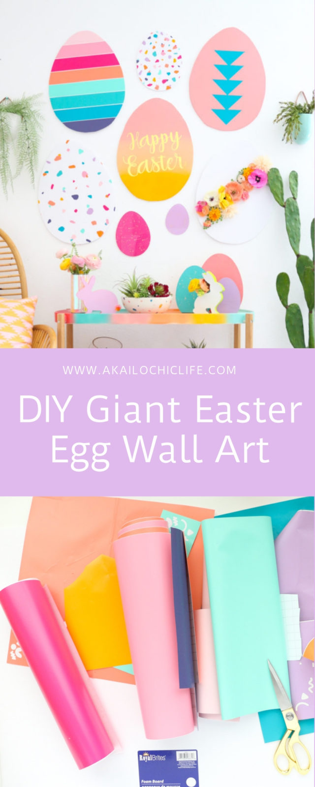 DIY Giant Easter Egg Wall Art - A Kailo Chic Life