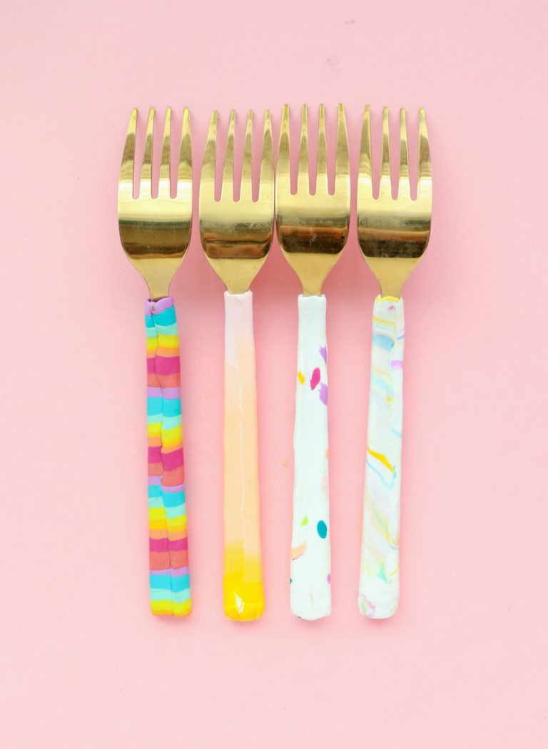 How to Make Patterned Forks with Clay - A Kailo Chic Life