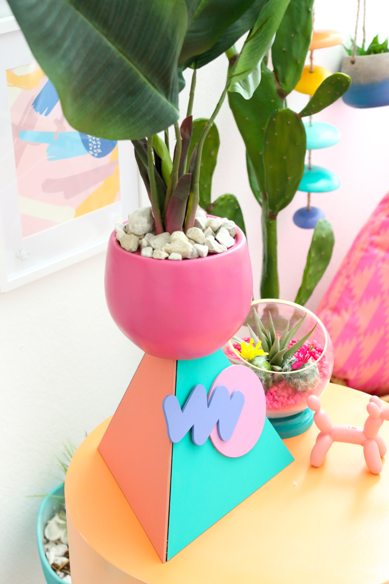 DIY 80's Inspired Geometric Plant Stand - A Kailo Chic Life