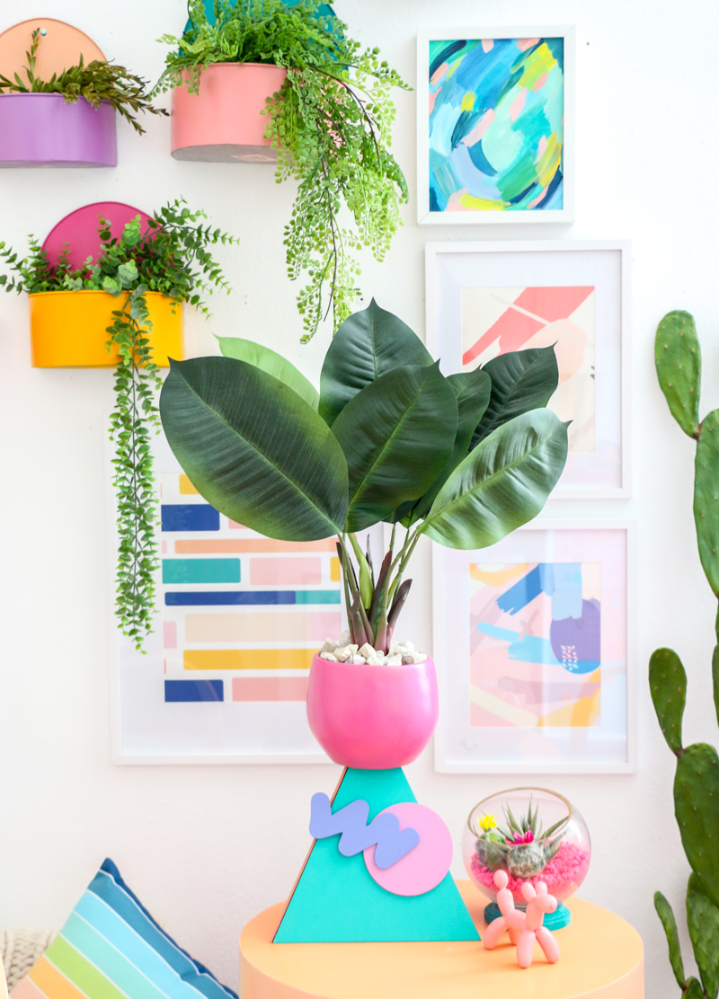 DIY 80's Inspired Geometric Plant Stand - A Kailo Chic Life