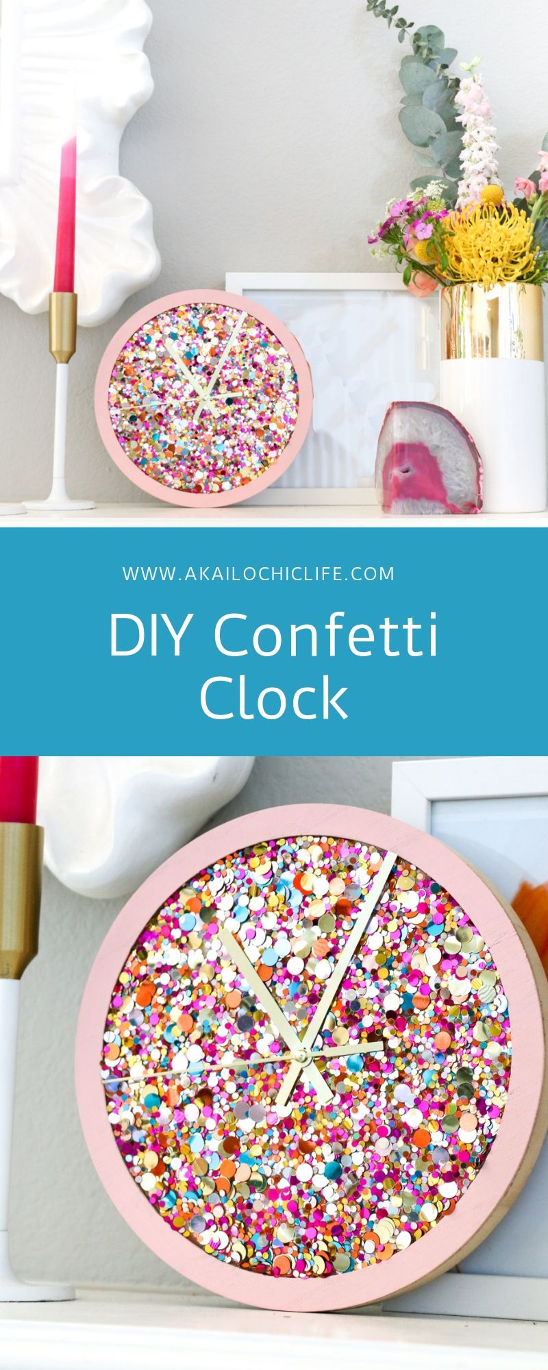 DIY Confetti Clock - A Kailo Chic Life
