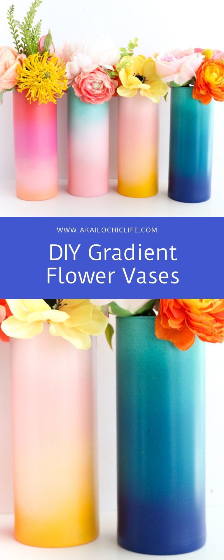 DIY Gradient Flower Vases - A Kailo Chic Life