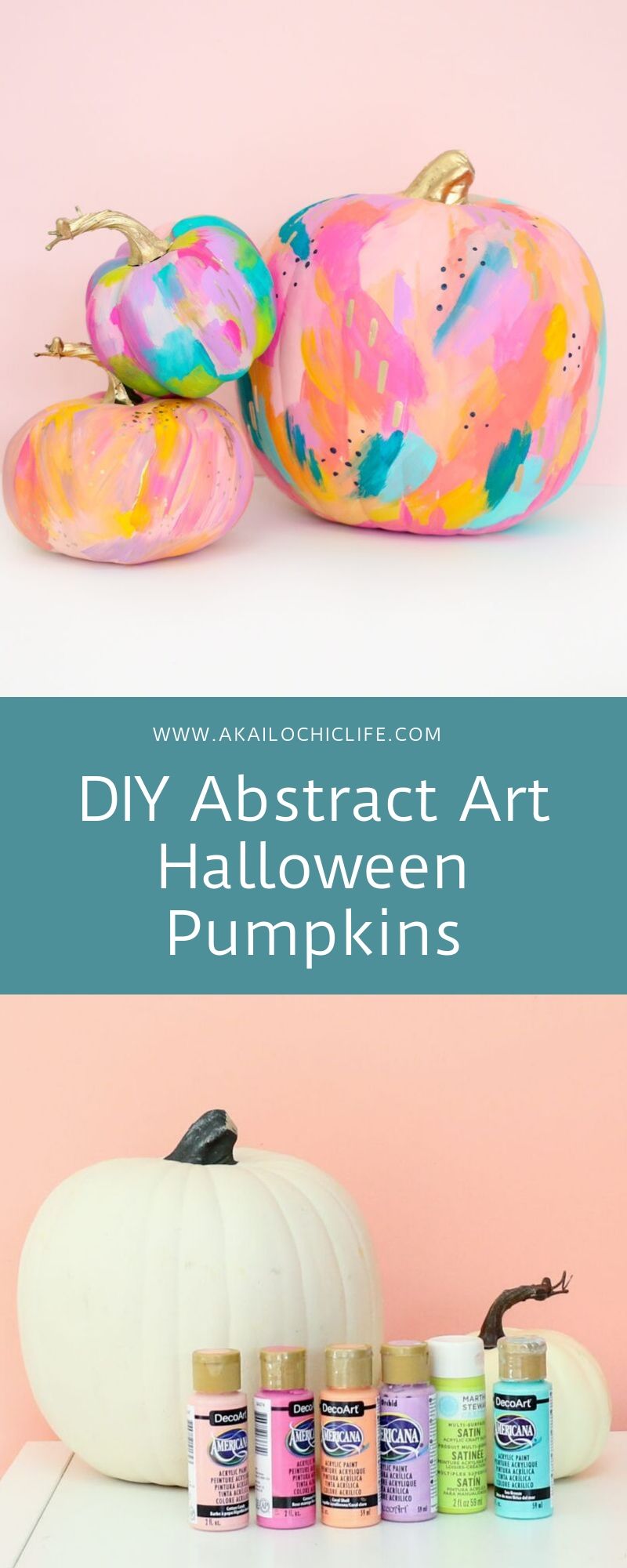 DIY Abstract Art Halloween Pumpkins - A Kailo Chic Life
