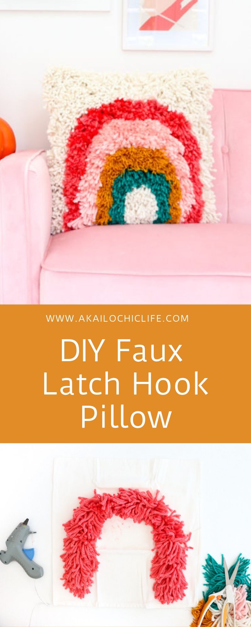 DIY Faux Latch Hook Pillow - A Kailo Chic Life
