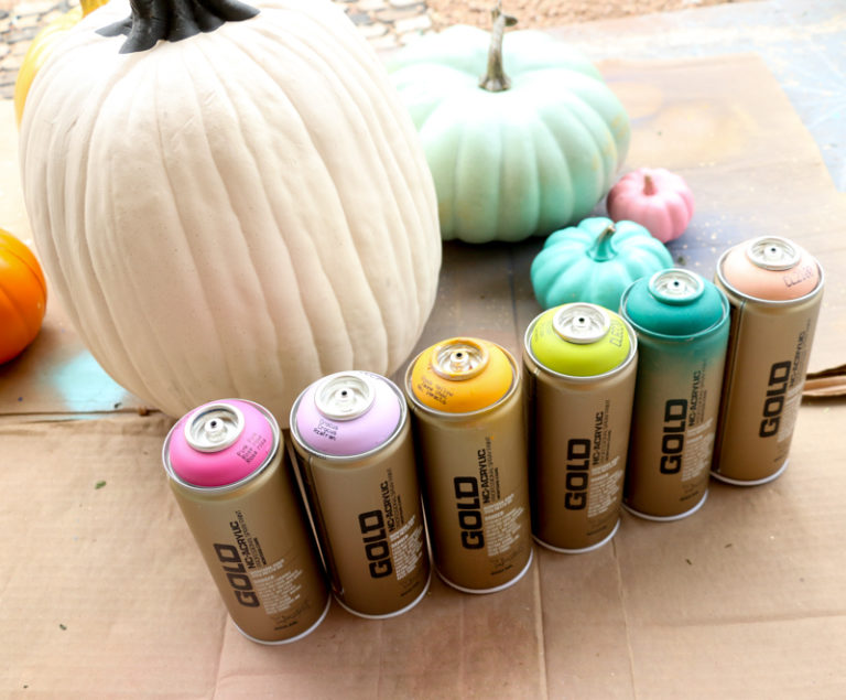 DIY 90's Neon Splatter Painted Pumpkins - A Kailo Chic Life