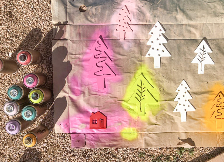 DIY Colorful Tree Forest Christmas Decor - A Kailo Chic Life