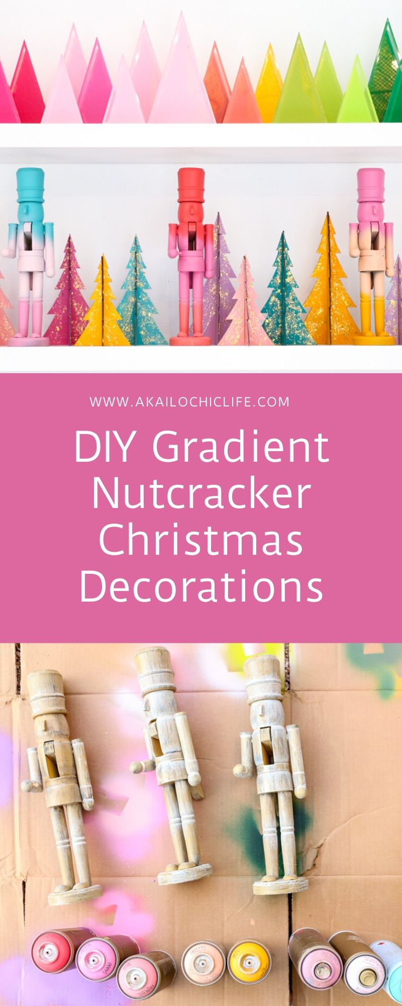 DIY Gradient Nutcracker Christmas Decorations - A Kailo Chic Life