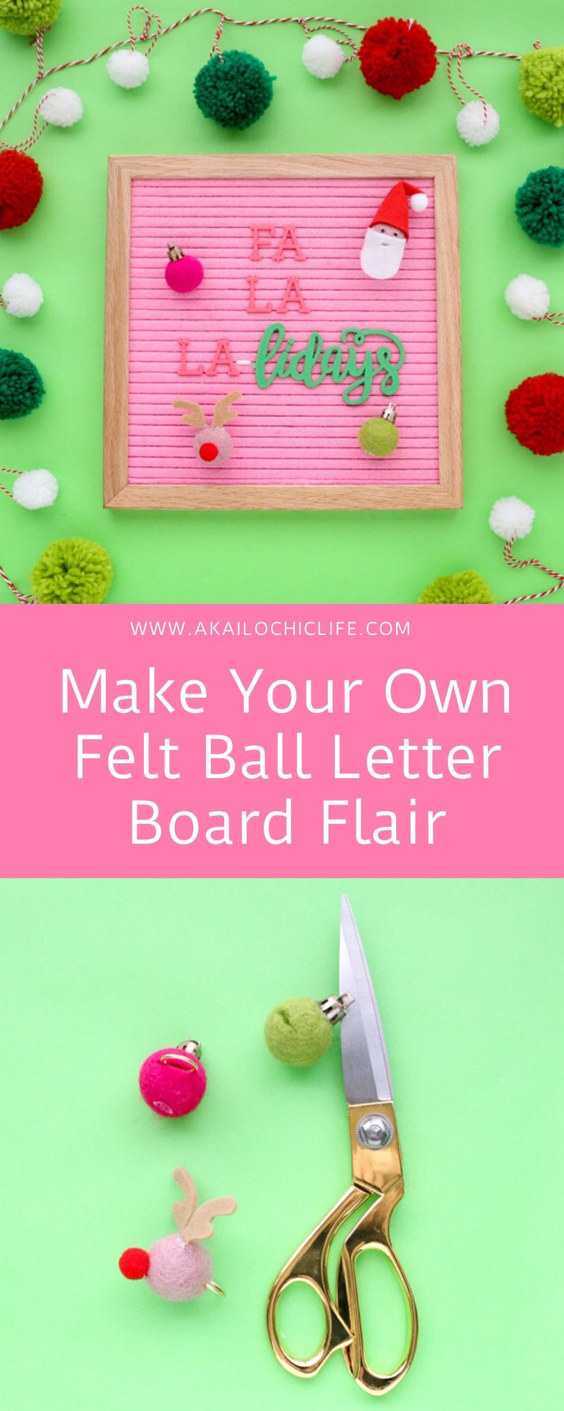Make your own Felt Ball Letter Board Flair - A Kailo Chic Life