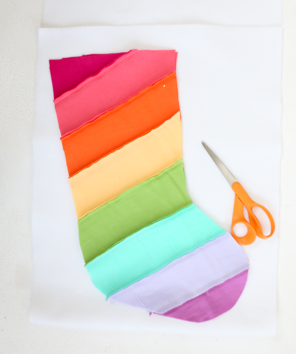 DIY Rainbow Striped Christmas Stockings - A Kailo Chic Life