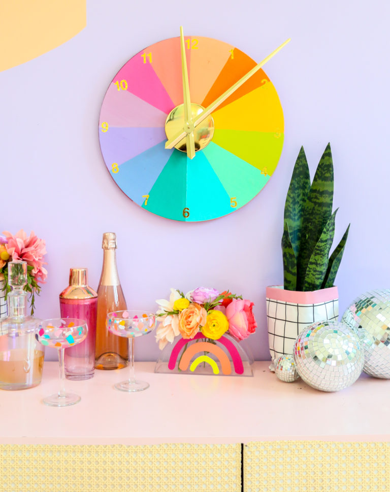 DIY Color Wheel Rainbow Clock - A Kailo Chic Life