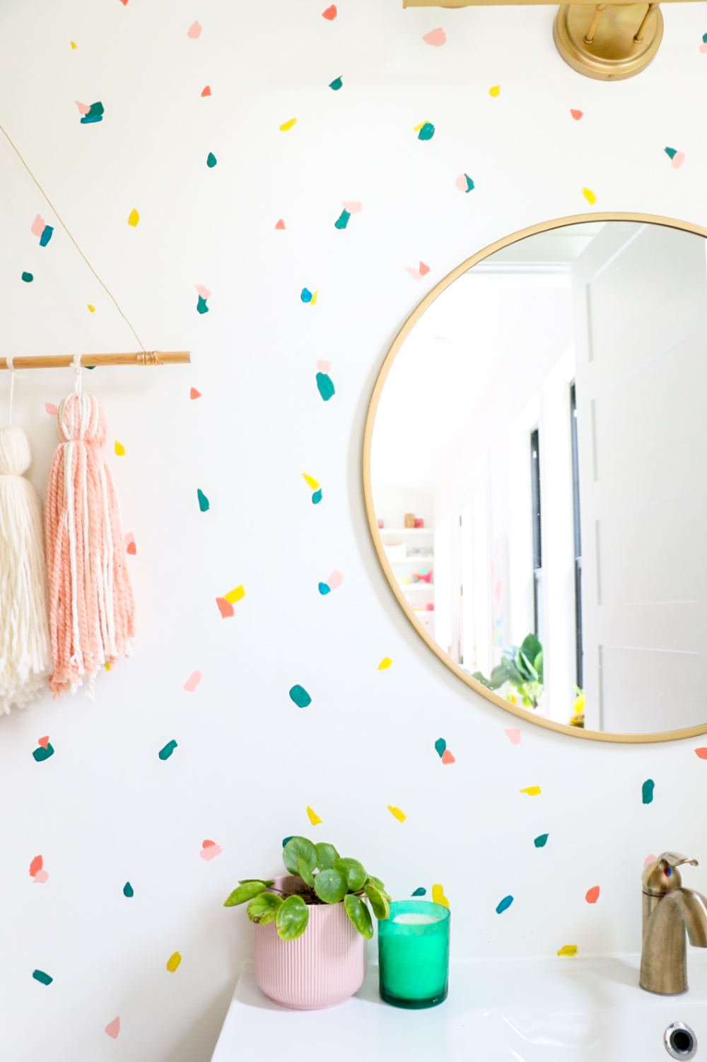How to Paint a Terrazzo Confetti Accent Wall - A Kailo Chic Life